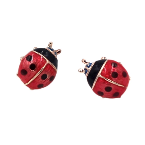 Jewelry | Coming Soon Red Black Ladybug Stud Earrings | Poshmark